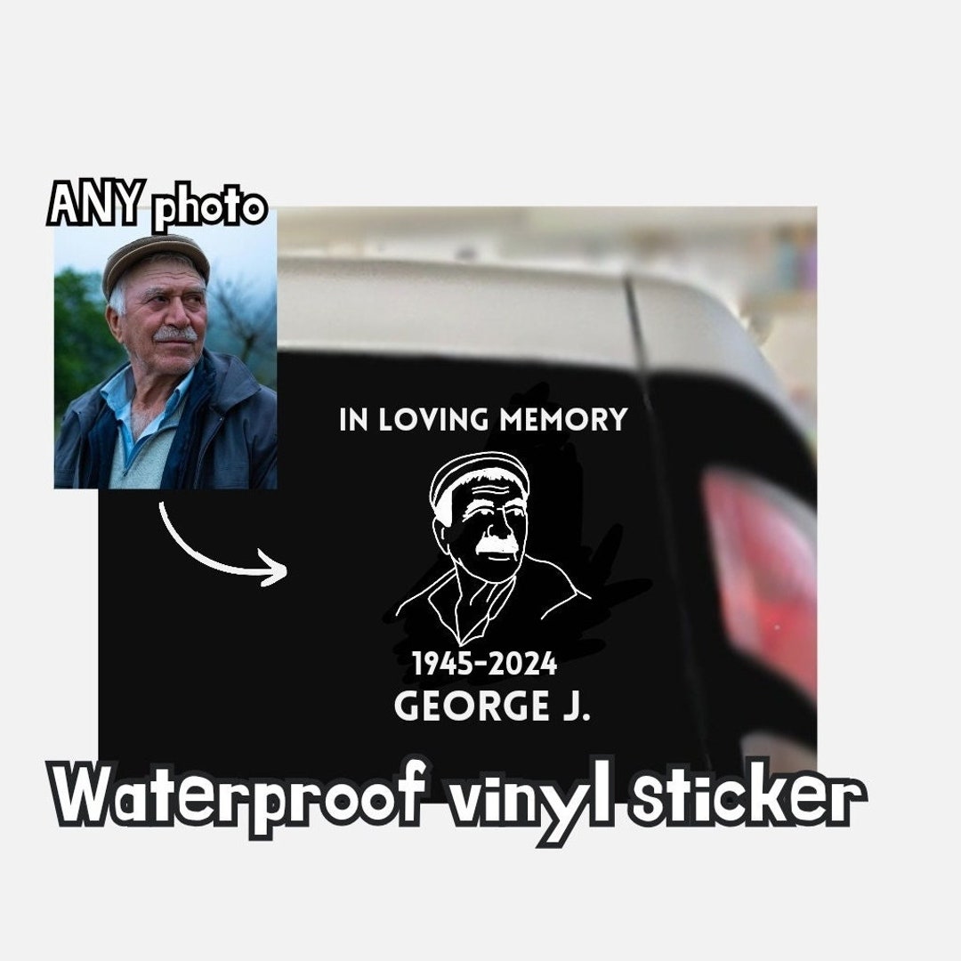 Custom Memorial Photo Sticker, Memorial Personalized Sticker ...