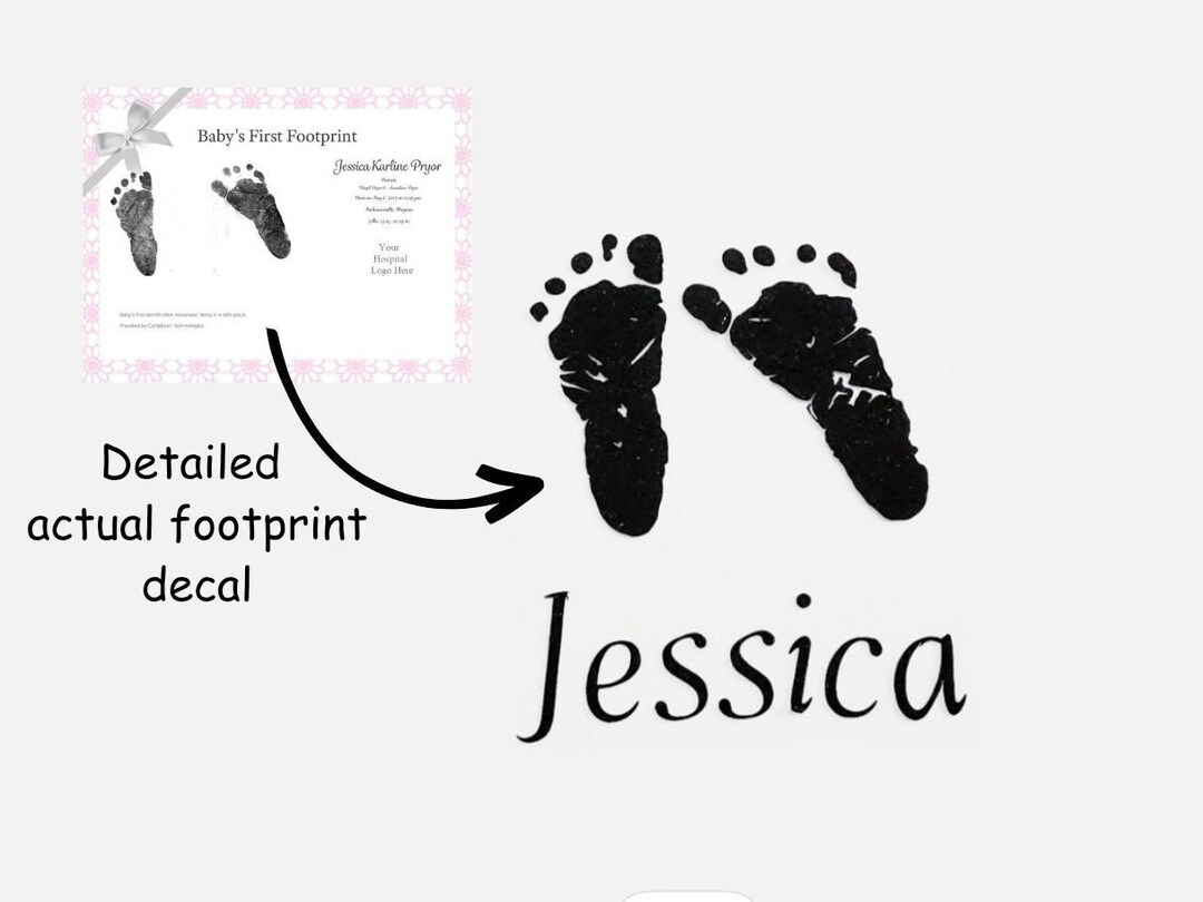 Baby Footprint Sticker,true to Size, Hospital Footprint Sticker, Birth ...