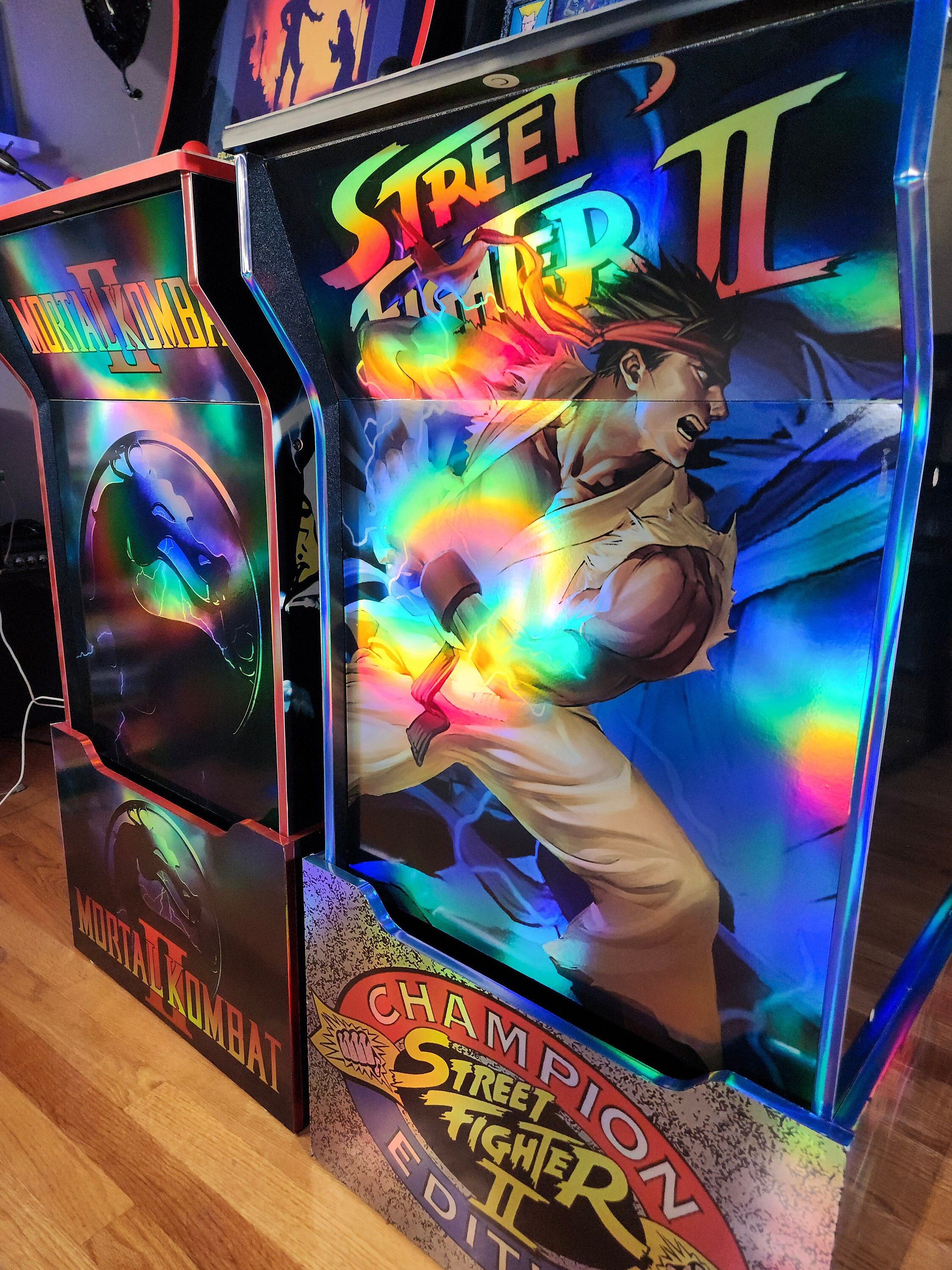 Sreet Fighter 2 HOLOGRAPHIC Ryu Arcade1up Kickplate & Riser Graphics ...