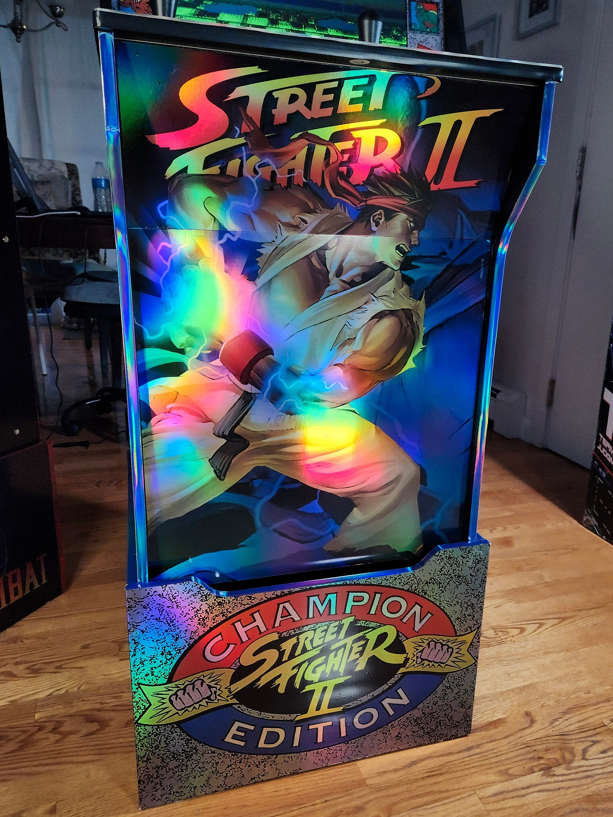 Sreet Fighter 2 HOLOGRAPHIC Ryu Arcade1up Kickplate & Riser Graphics ...