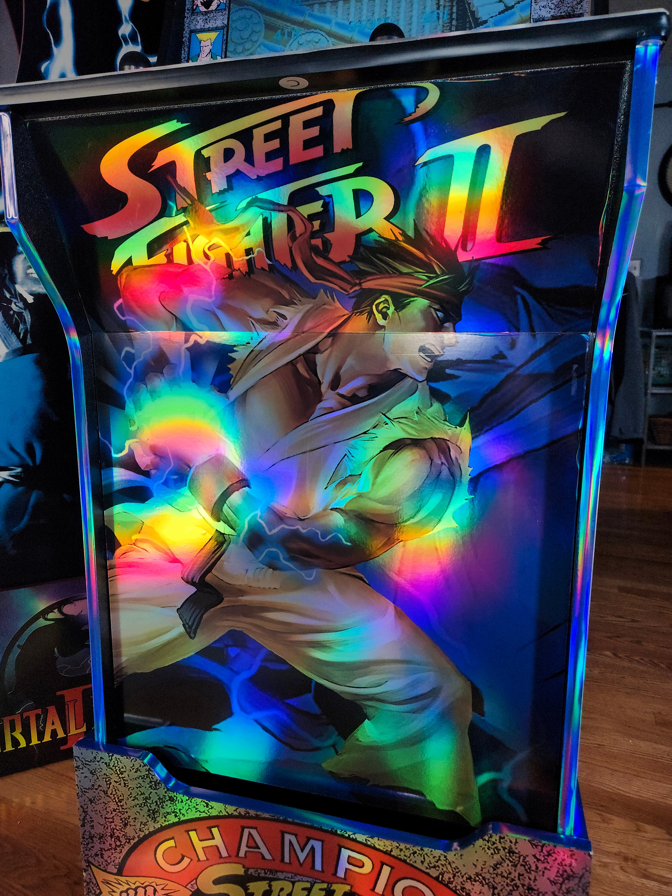 Sreet Fighter 2 HOLOGRAPHIC Ryu Arcade1up Kickplate & Riser Graphics ...