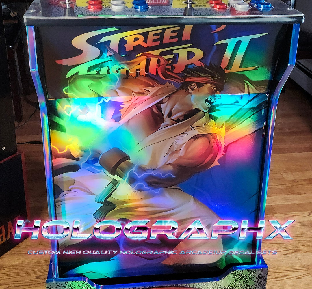 Sreet Fighter 2 HOLOGRAPHIC Ryu Arcade1up Kickplate Graphics Custom 8k ...