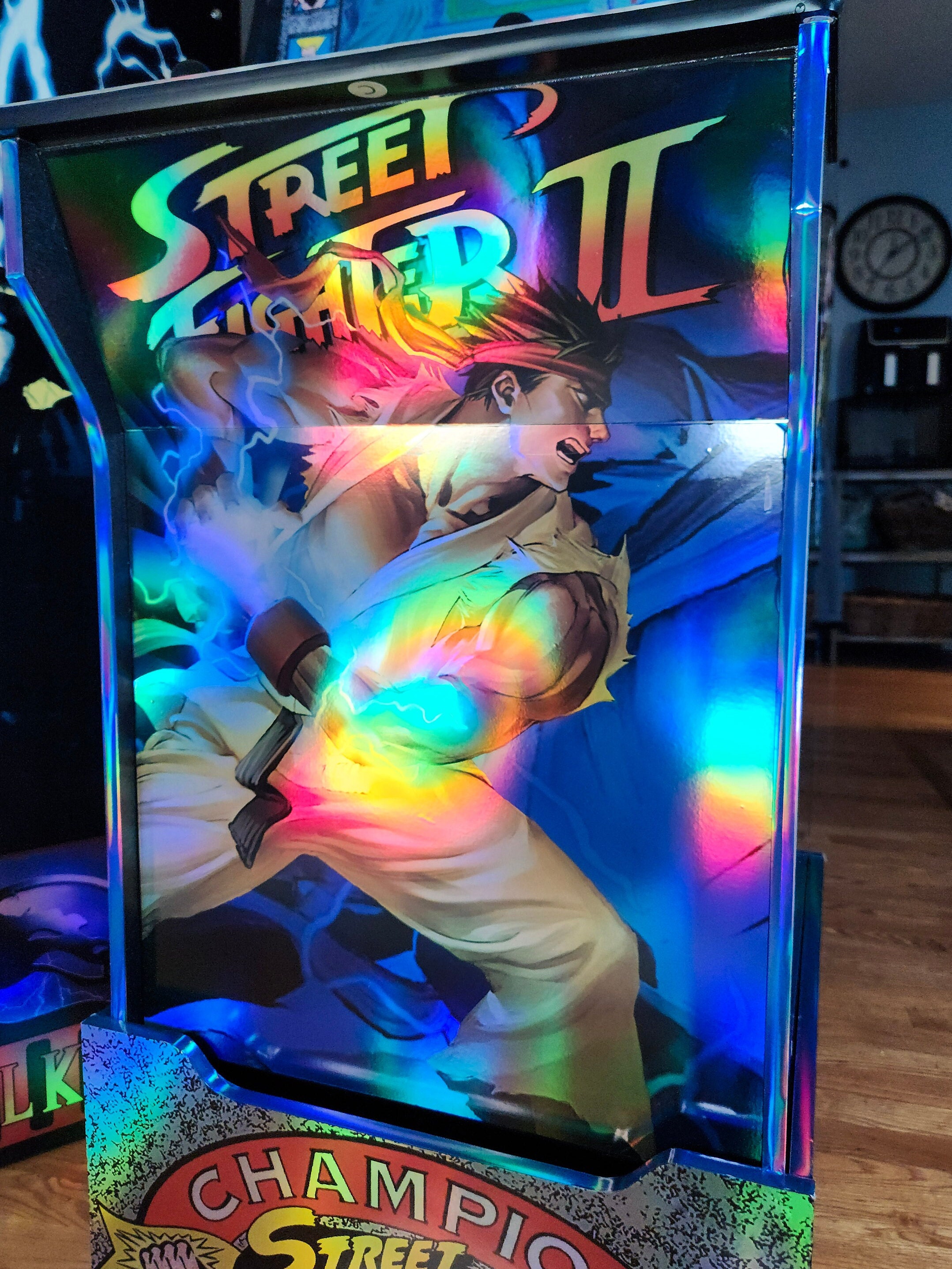 Sreet Fighter 2 HOLOGRAPHIC Ryu Arcade1up Kickplate & Riser Graphics ...