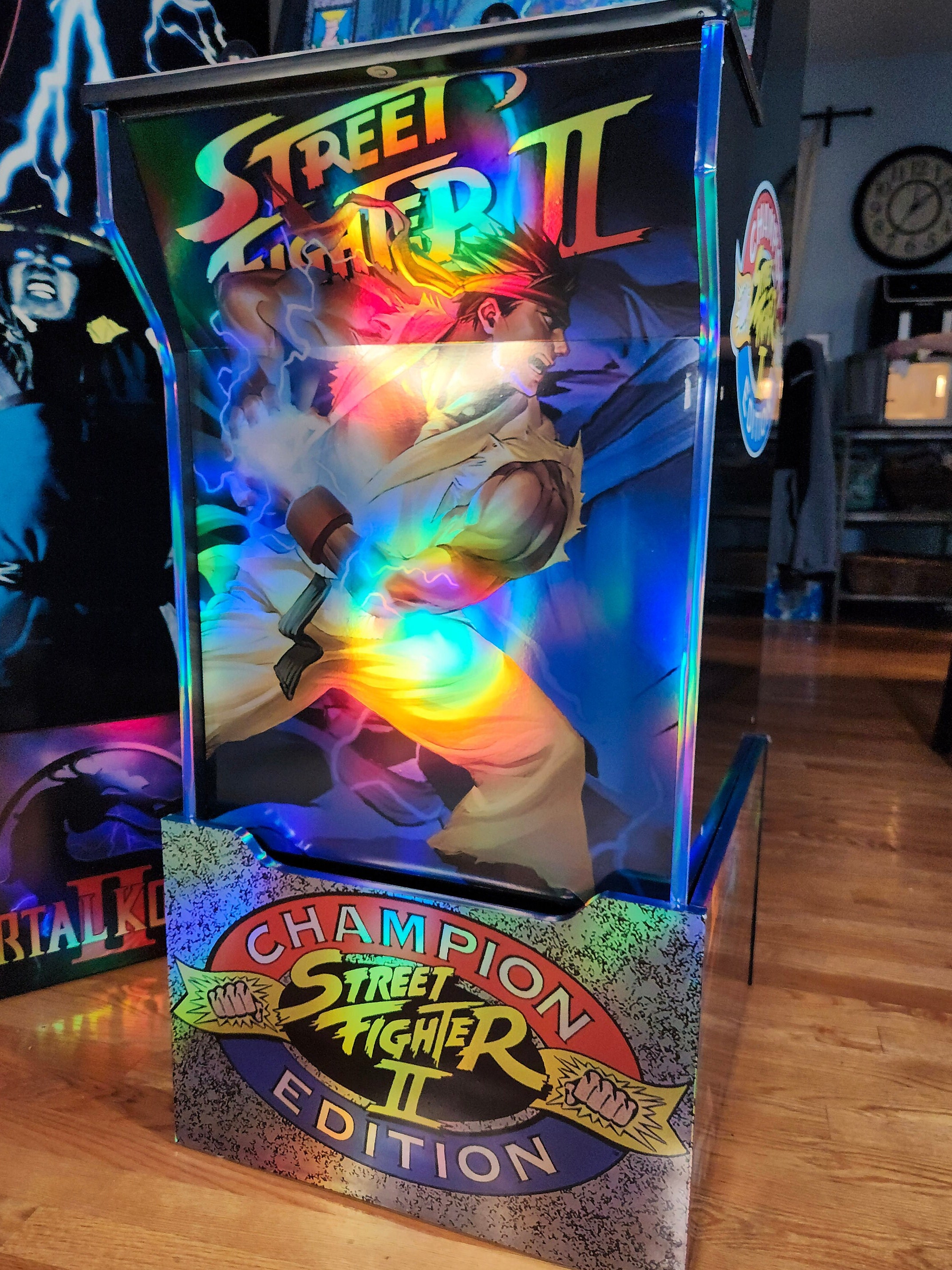 Sreet Fighter 2 HOLOGRAPHIC Ryu Arcade1up Kickplate & Riser Graphics ...