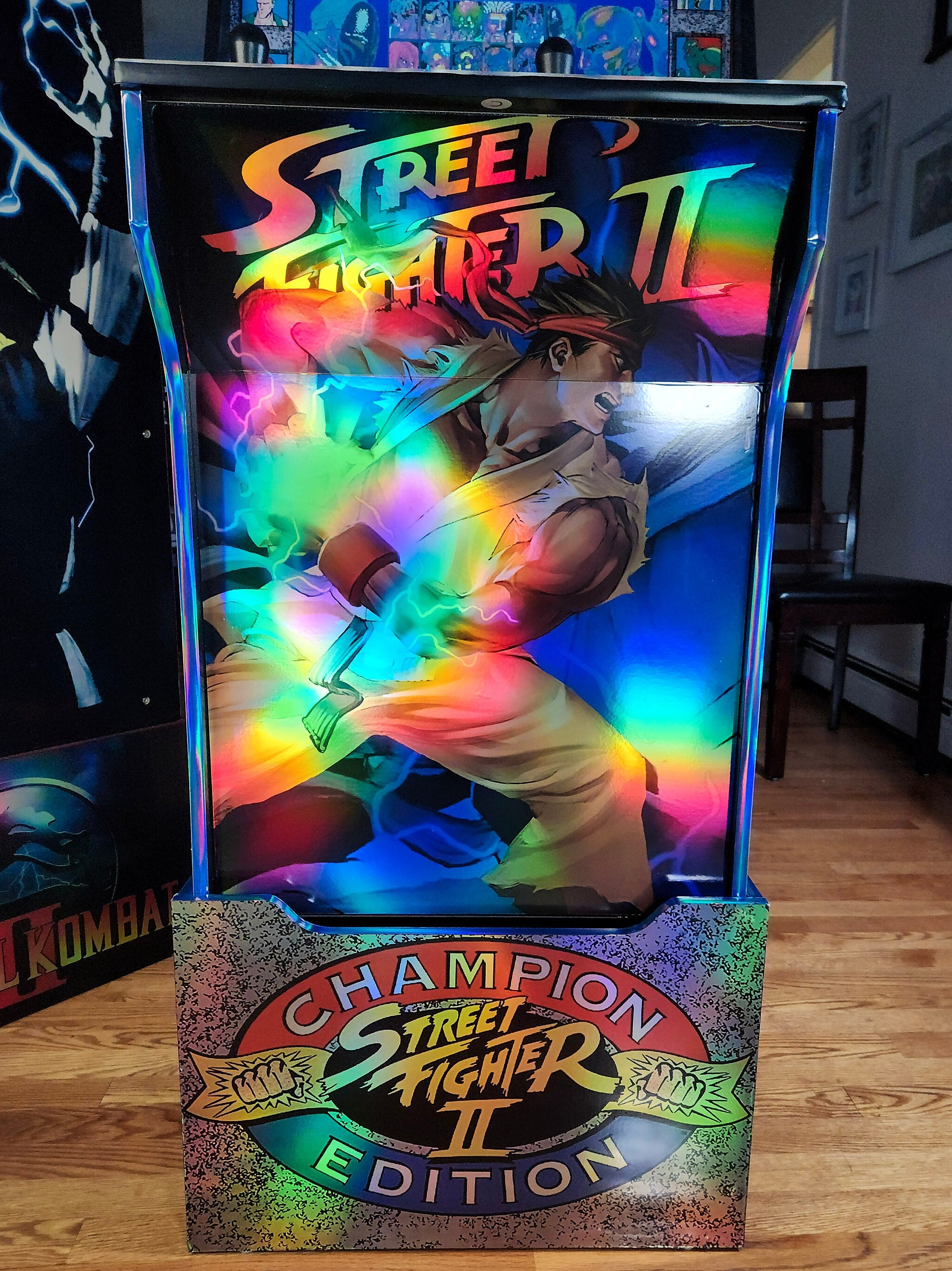 Sreet Fighter 2 HOLOGRAPHIC Ryu Arcade1up Kickplate & Riser Graphics ...