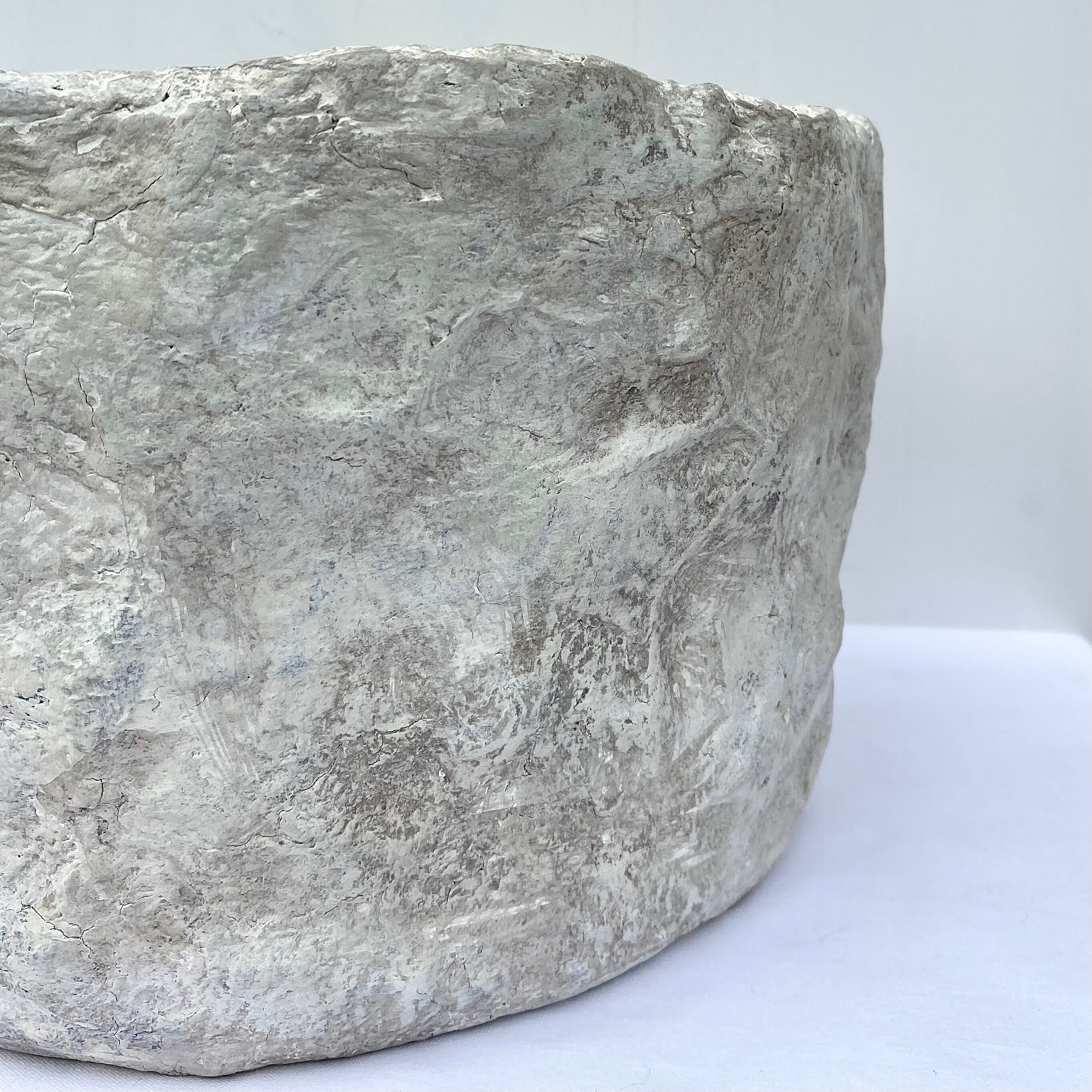 Antique Limestone-style Planter Small European Stone-textured Olive ...