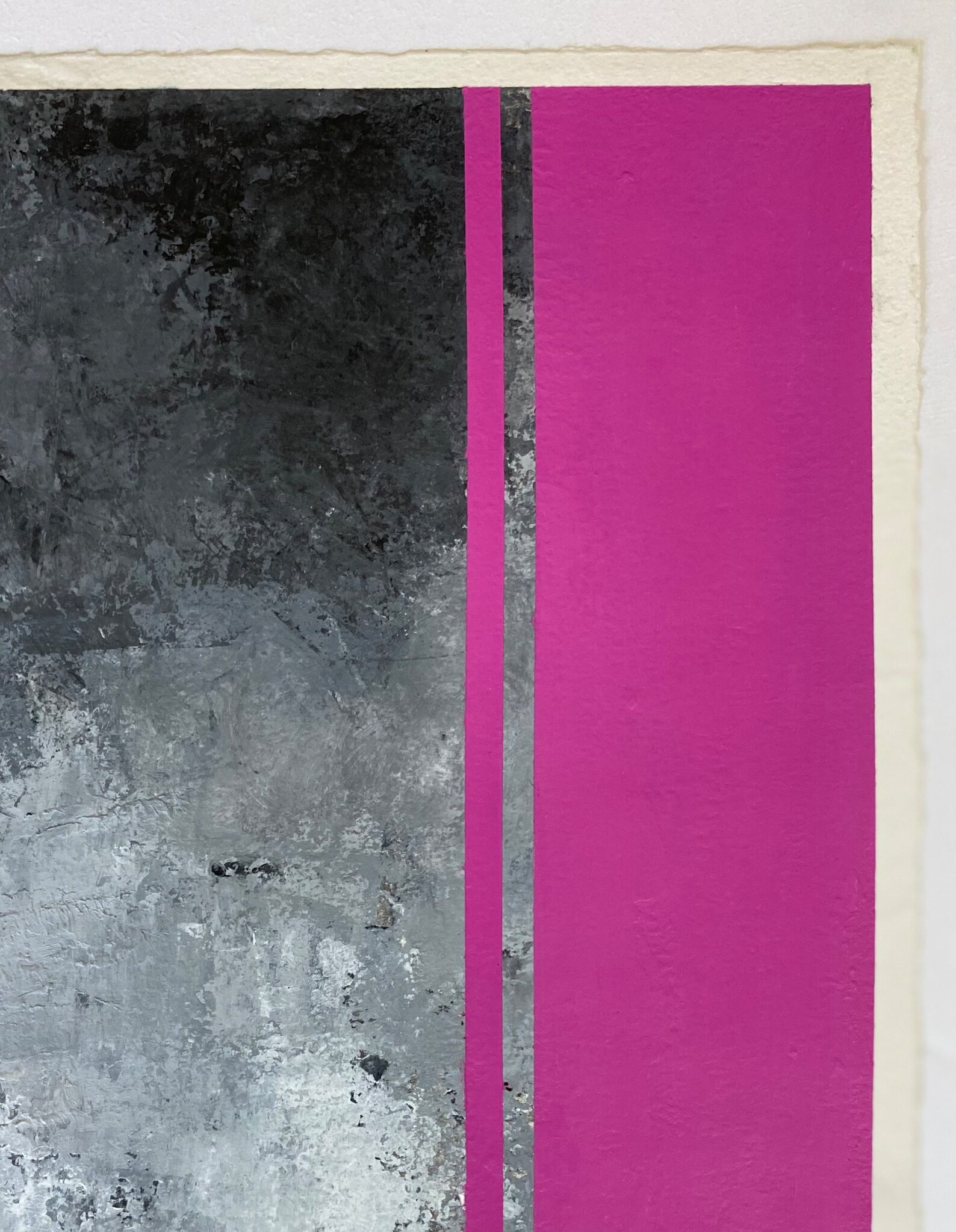 Fuschia and Gray Textured Abstract Painting 9x12 Original Acrylic ...