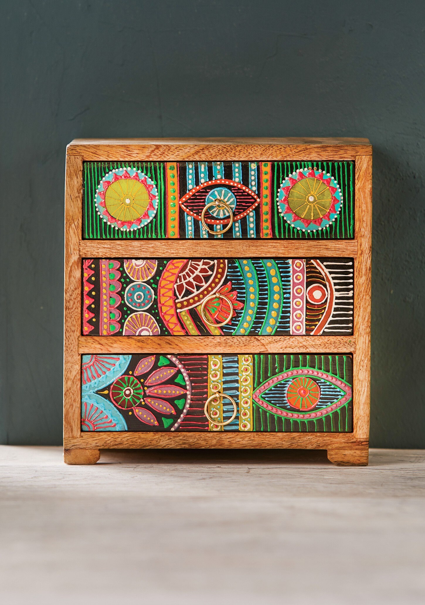 Sharifa African Hand Painted 3 Drawer Chest - Etsy