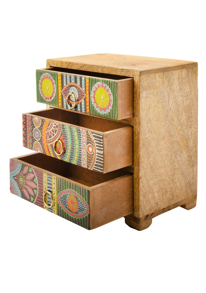 Sharifa African Hand Painted 3 Drawer Chest - Etsy