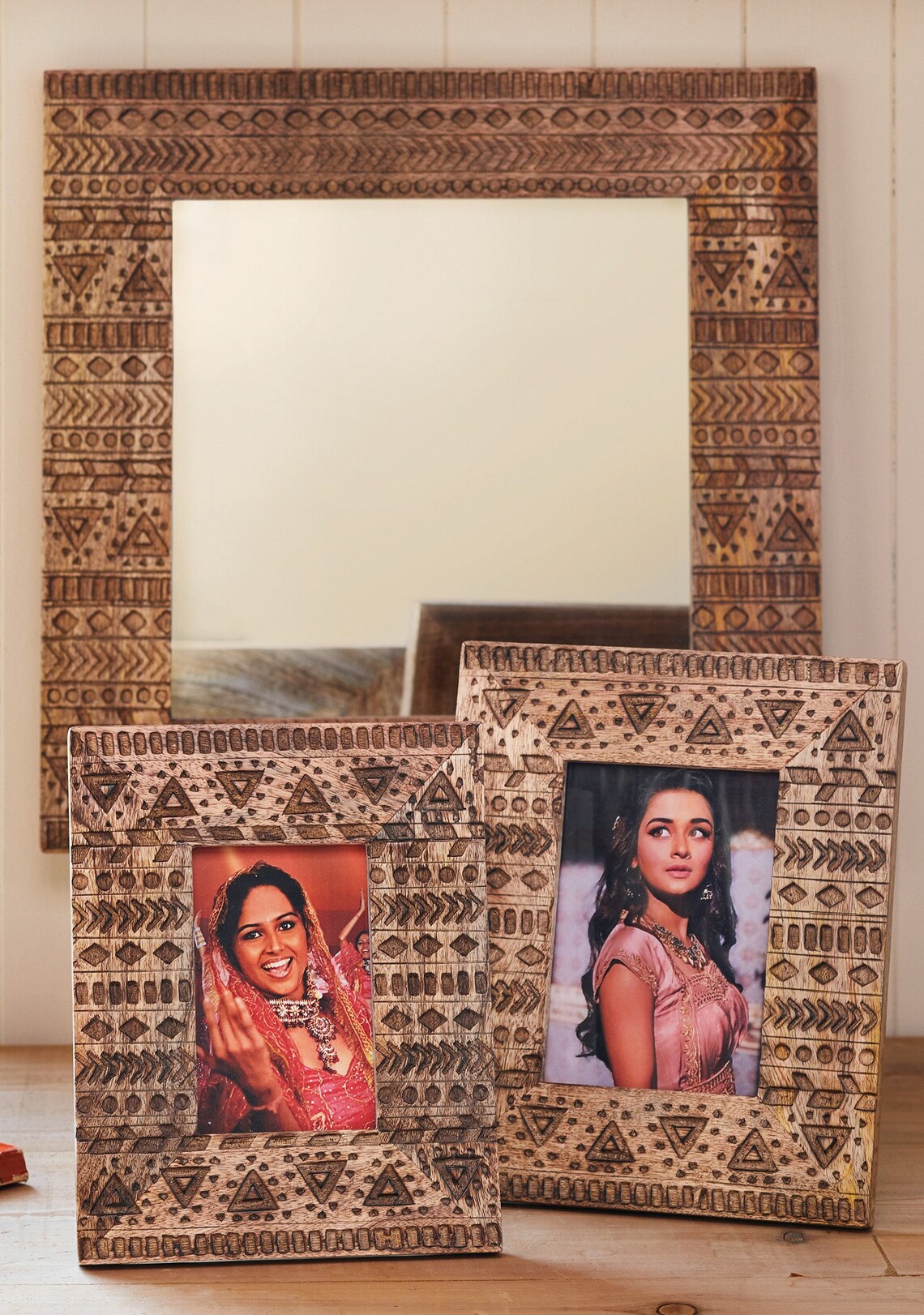 Large Aztec Design Carved Rectangular Wall Mirror - Etsy