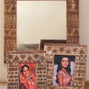 Large Aztec Design Carved Rectangular Wall Mirror - Etsy