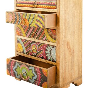Sharifa African Hand Painted 5 Drawer Chest - Etsy