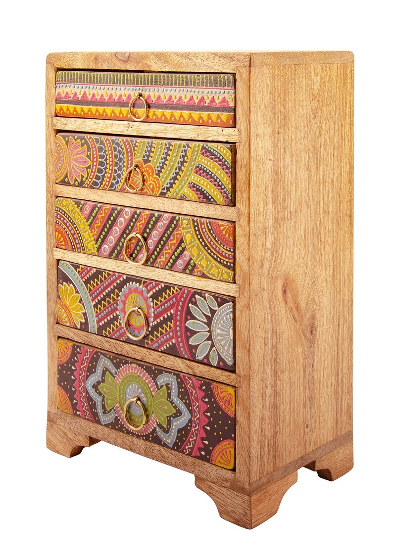 Sharifa African Hand Painted 5 Drawer Chest - Etsy