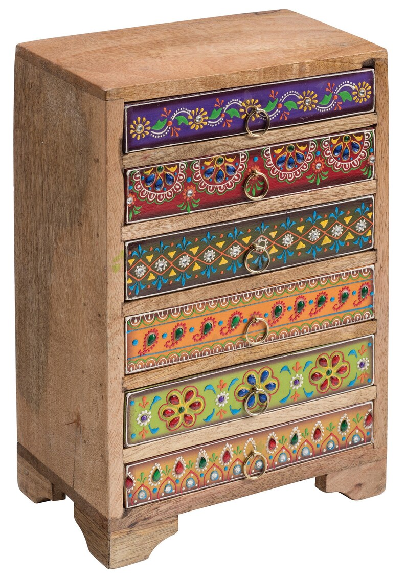 Sankalaka Hand Painted Indian 6 Drawer Chest - Etsy Sankalaka Hand Painted Indian 6 Drawer Chest - Etsy