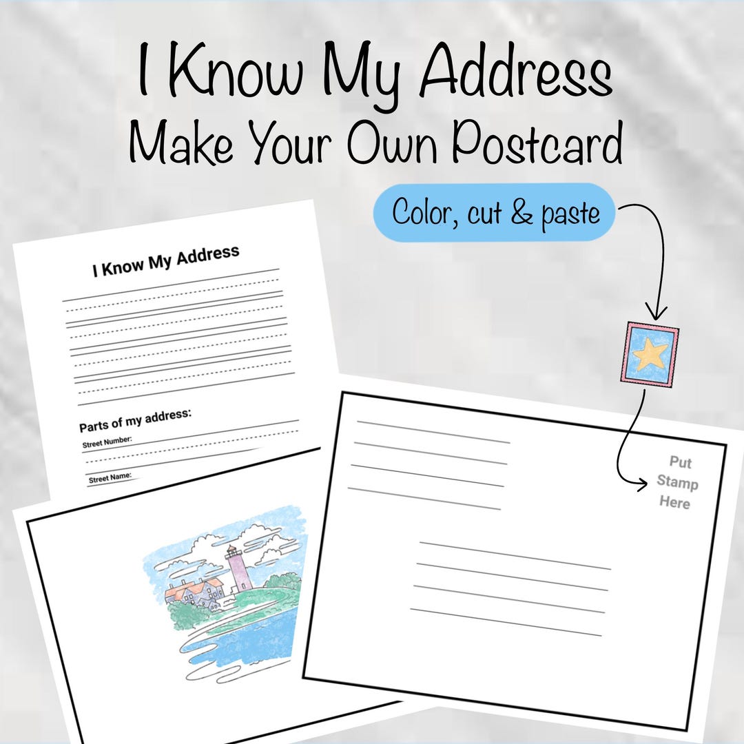 Address Kids Activity, Address Practice, Homeschool Printable, Pretend ...