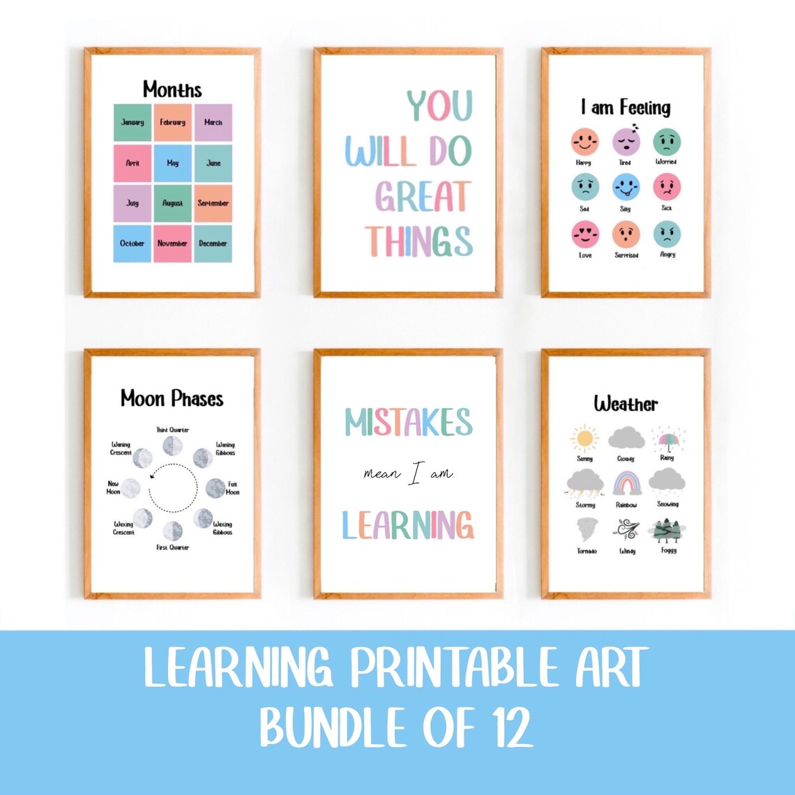 Set of 12 Educational Posters, Classroom Posters, Preschool Classroom ...