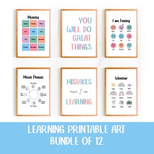 Set of 12 Educational Posters, Classroom Posters, Preschool Classroom ...