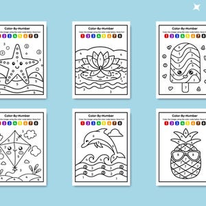 Summer Color by Number Printable | 30 Fun Activity Pages for Pre-k ...