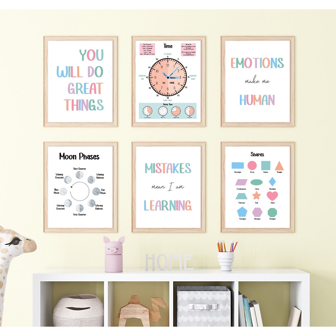 Set of 12 Educational Posters, Classroom Posters, Preschool Classroom ...