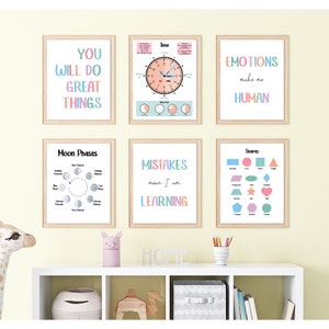 Set of 12 Educational Posters, Classroom Posters, Preschool Classroom ...