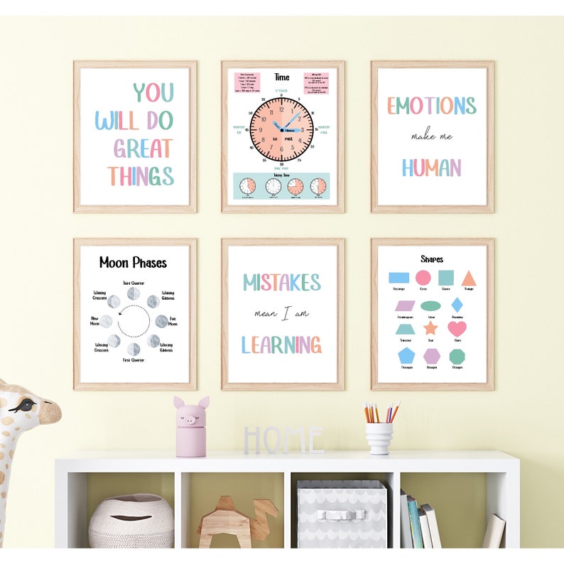 Set of 12 Educational Posters, Classroom Posters, Preschool Classroom ...