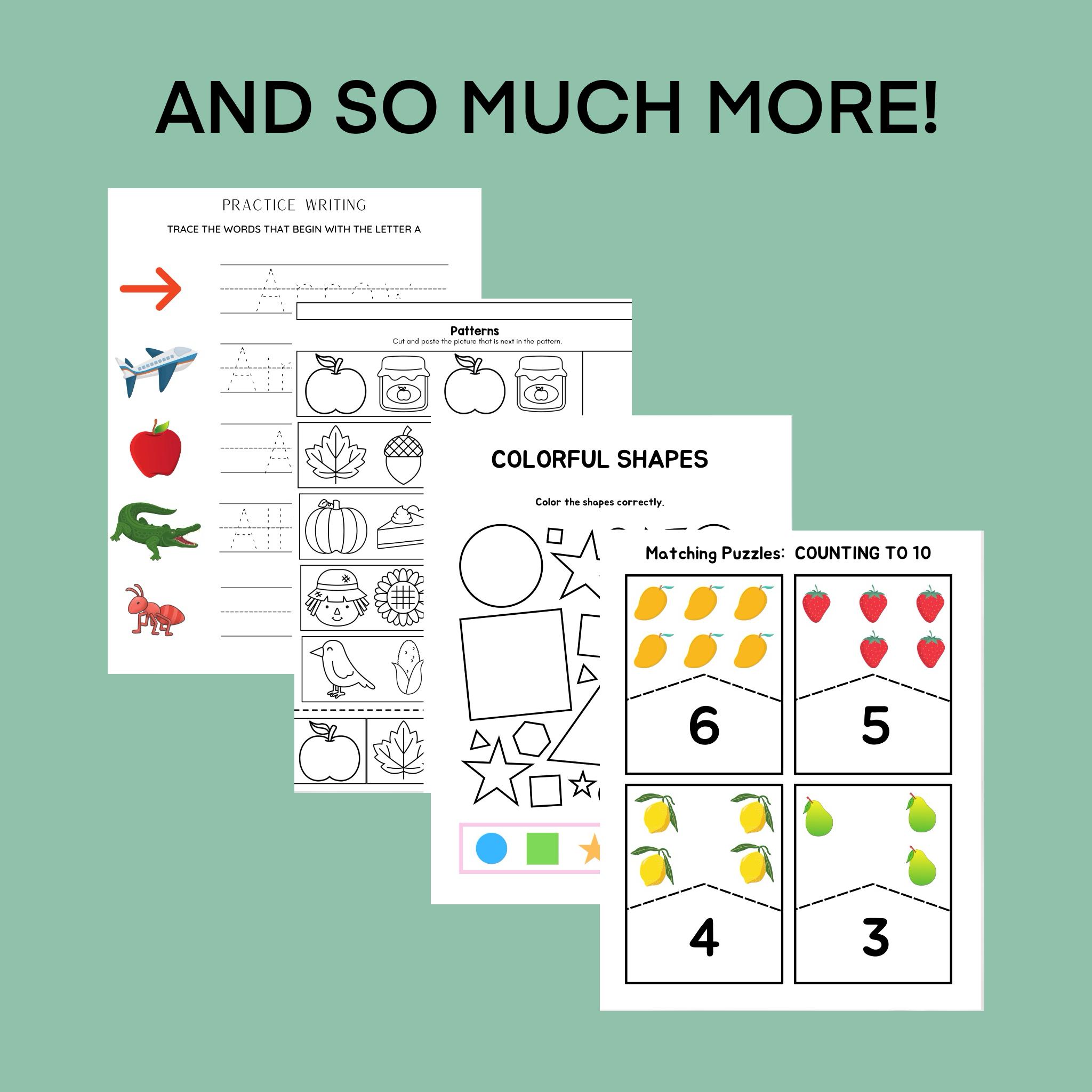 1st Grade Kindergarten Preschool Summer Worksheets - Elementary ...