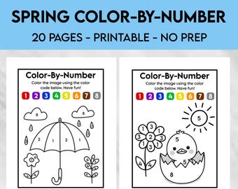 Summer Color by Number Printable | 30 Fun Activity Pages for Pre-k ...
