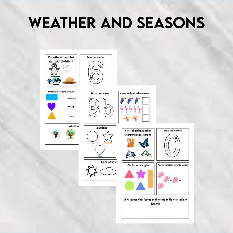 Preschool Spiral Review Workbook | 80-page Pre-k Learning Binder ...