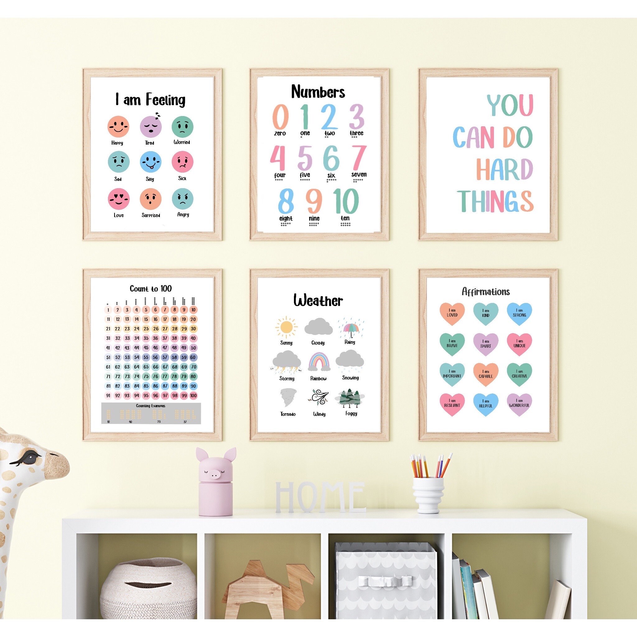 Set of 12 Educational Posters, Classroom Posters, Preschool Classroom ...