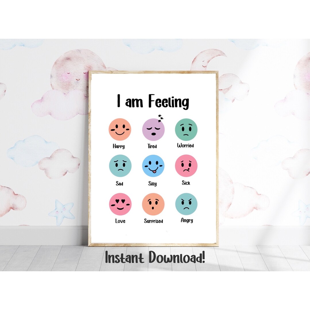 Feelings Poster, Kids Wall Art, Learning Poster, Classroom Decor ...