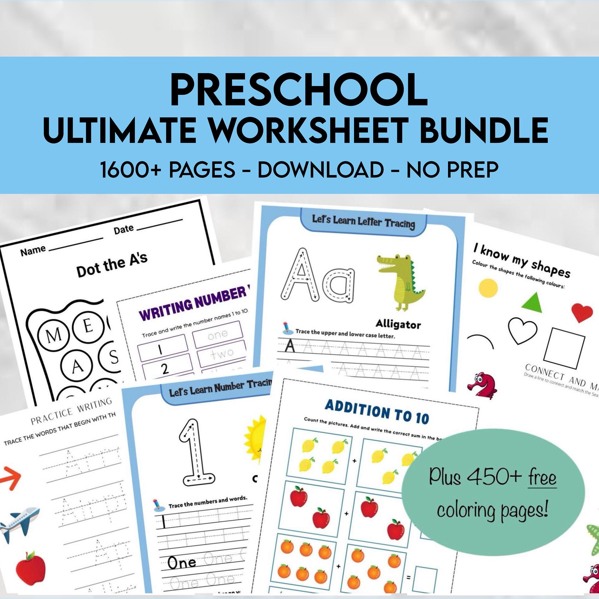 Printable Preschool Kindergarten Math Homeschool Worksheets ...