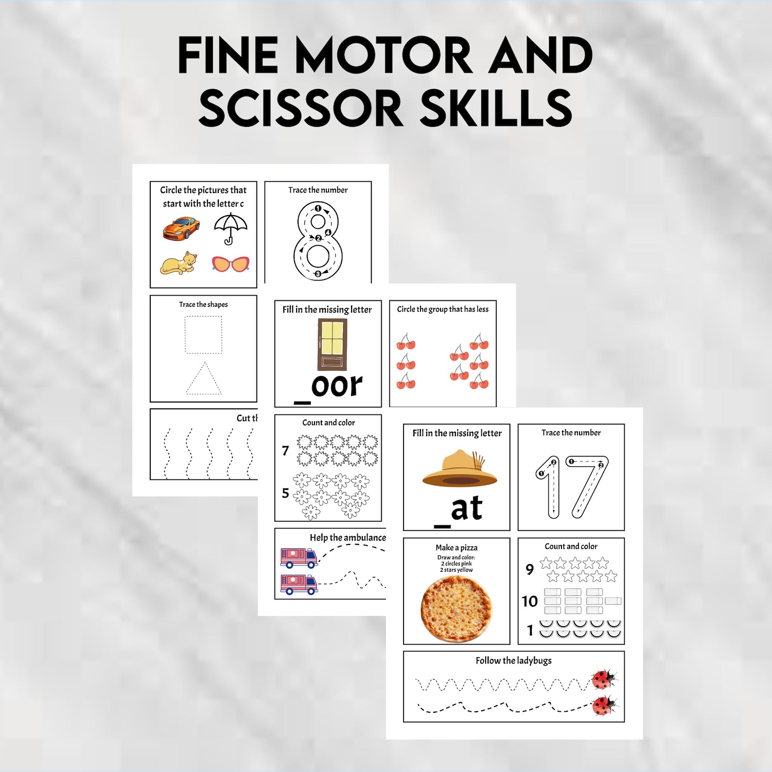 Preschool Spiral Review Workbook | 80-page Pre-k Learning Binder ...