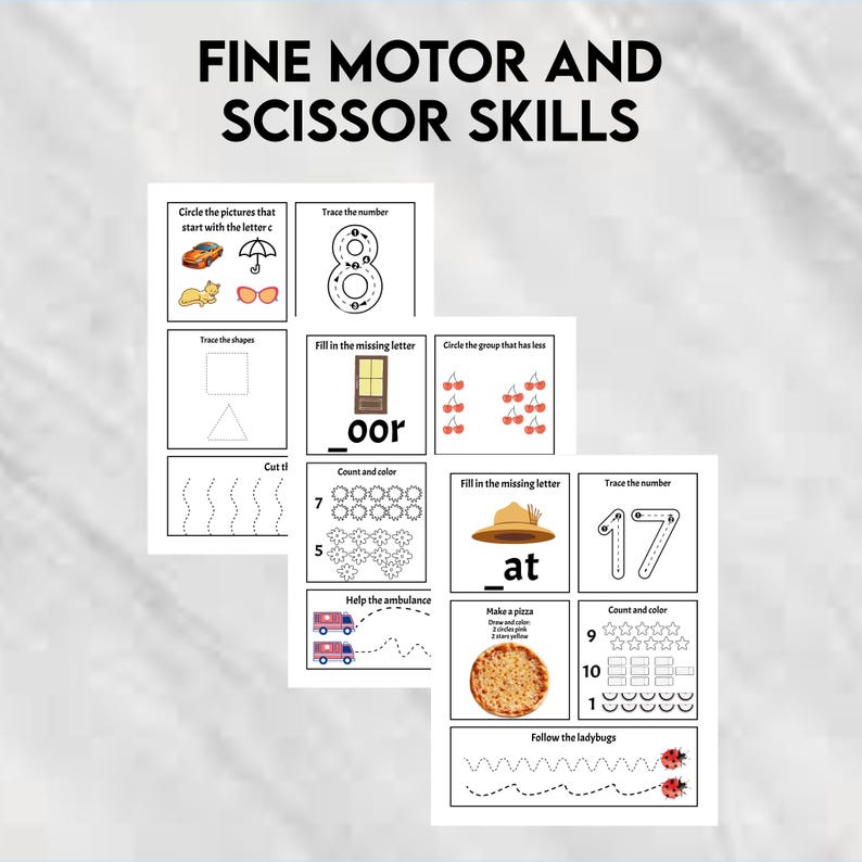 Preschool Spiral Review Workbook | 80-page Pre-k Learning Binder ...