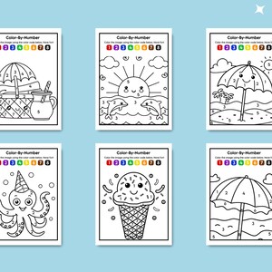 Summer Color by Number Printable | 30 Fun Activity Pages for Pre-k ...