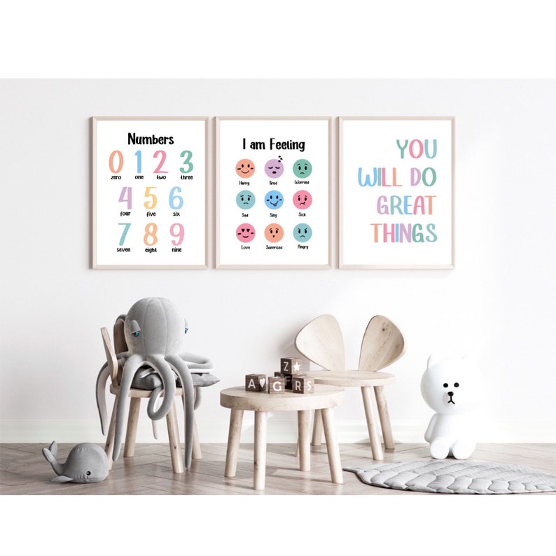 Set of 12 Educational Posters, Classroom Posters, Preschool Classroom ...