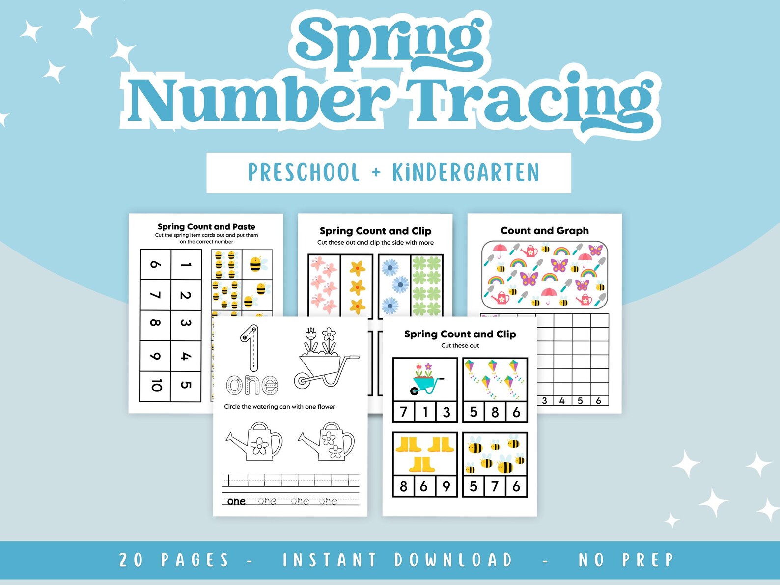 Spring Preschool & Kindergarten Activity Bundle | 90 Pages Printable ...