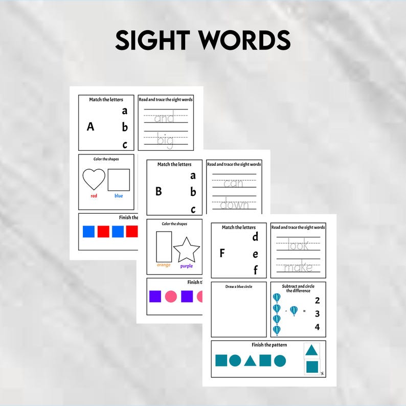 Preschool Spiral Review Workbook | 80-page Pre-k Learning Binder ...