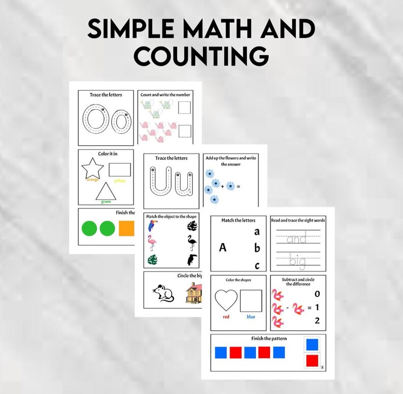 Printable Preschool Kindergarten Math Homeschool Worksheets ...