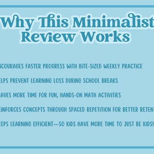 2nd Grade Minimalist Math Homeschool Curriculum Weekly Review ...