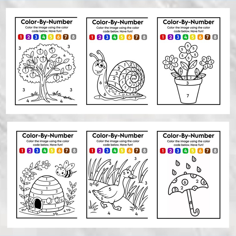 Spring Color by Number Printable | 20 Fun Activity Pages for Pre-k ...