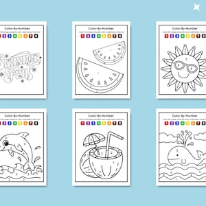 Summer Color by Number Printable | 30 Fun Activity Pages for Pre-k ...