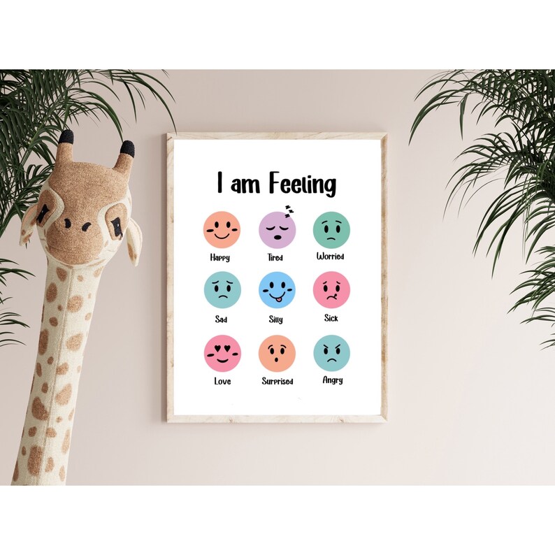 Feelings Poster, Kids Wall Art, Learning Poster, Classroom Decor ...