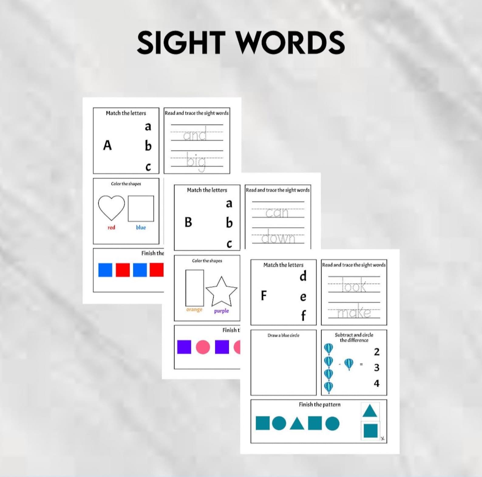 Printable Preschool Kindergarten Math Homeschool Worksheets ...