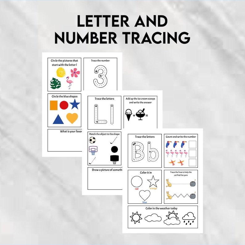 Preschool Spiral Review Workbook | 80-page Pre-k Learning Binder ...