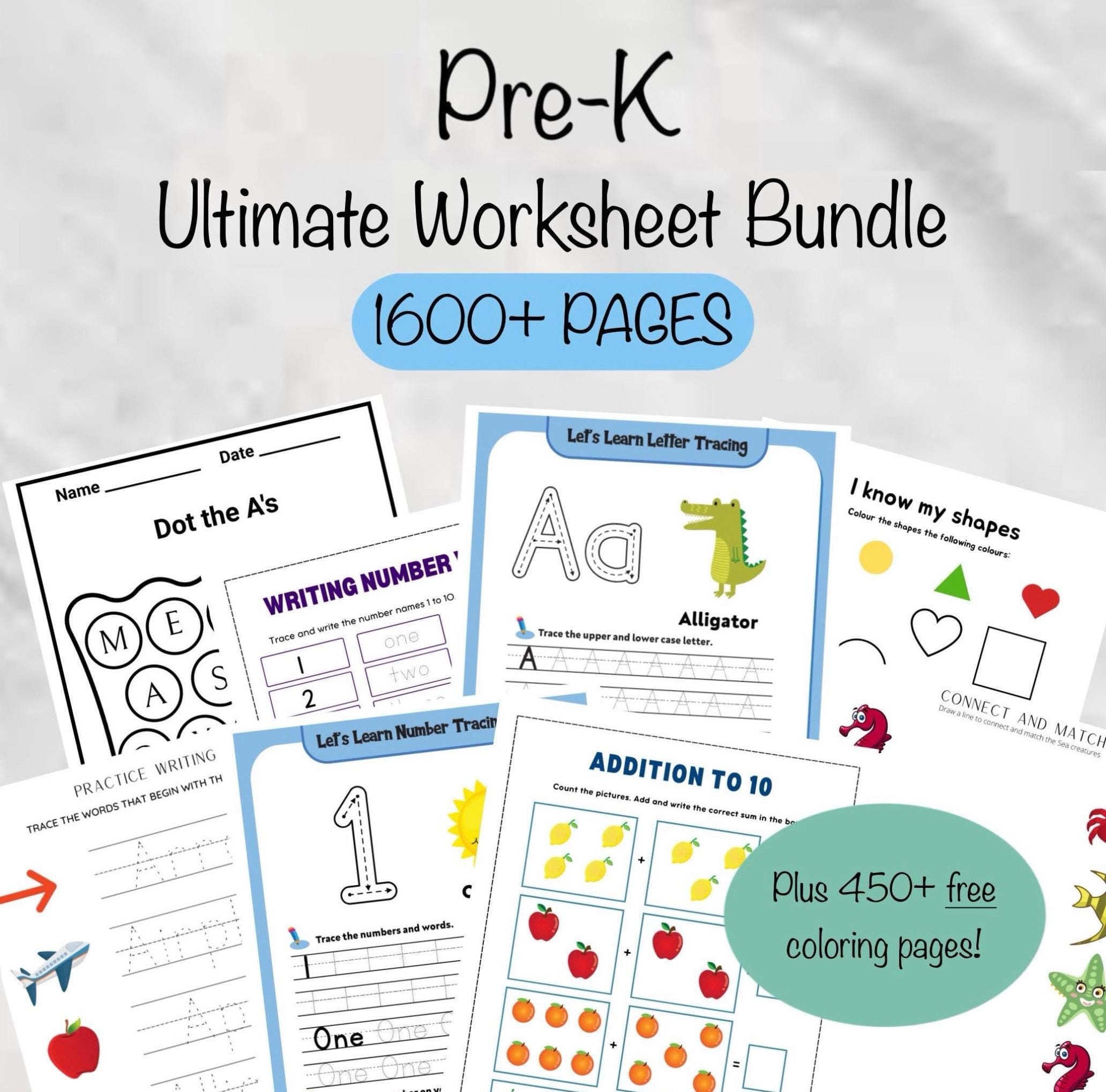 Preschool Printable Bundle, Classroom Printables, Kindergarten ...