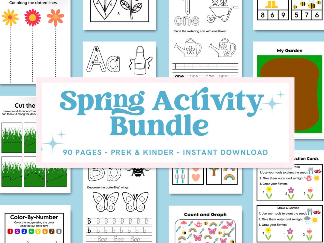 Spring Preschool & Kindergarten Activity Bundle | 90 Pages Printable ...