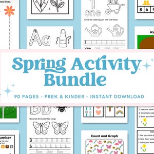 Spring Preschool & Kindergarten Activity Bundle | 90 Pages Printable ...