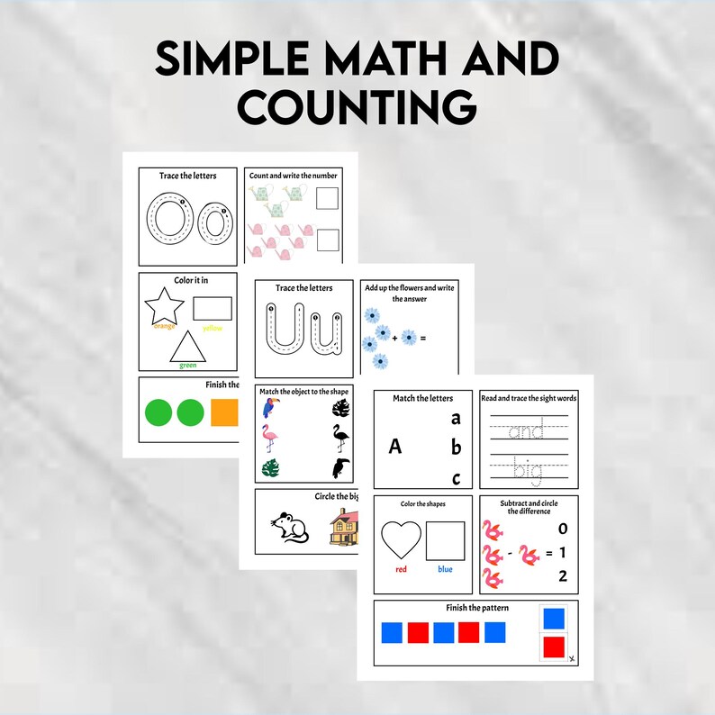 Preschool Spiral Review Workbook | 80-page Pre-k Learning Binder ...
