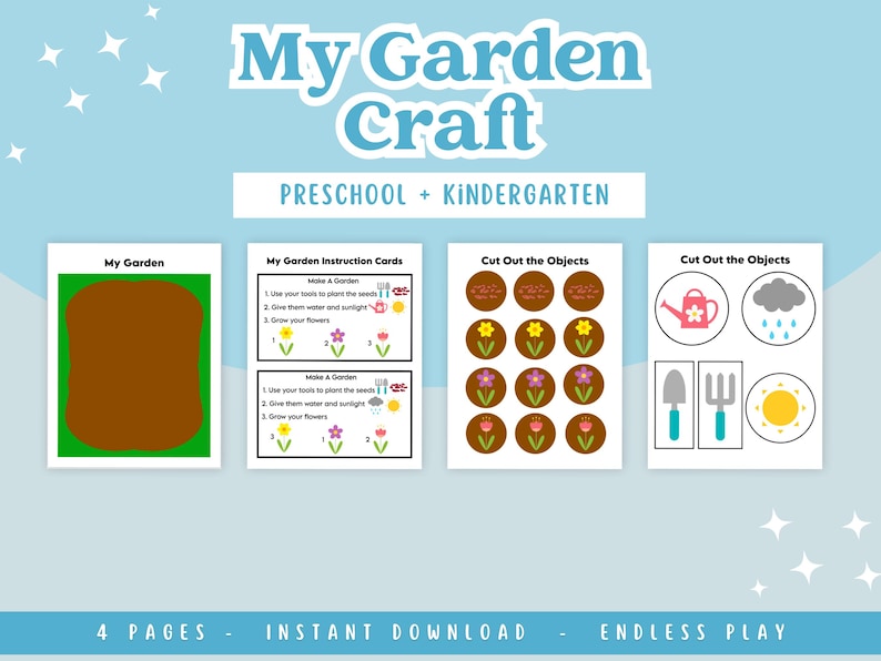 My Garden Craft Printable for Kids – Spring Preschool and Kindergarten ...