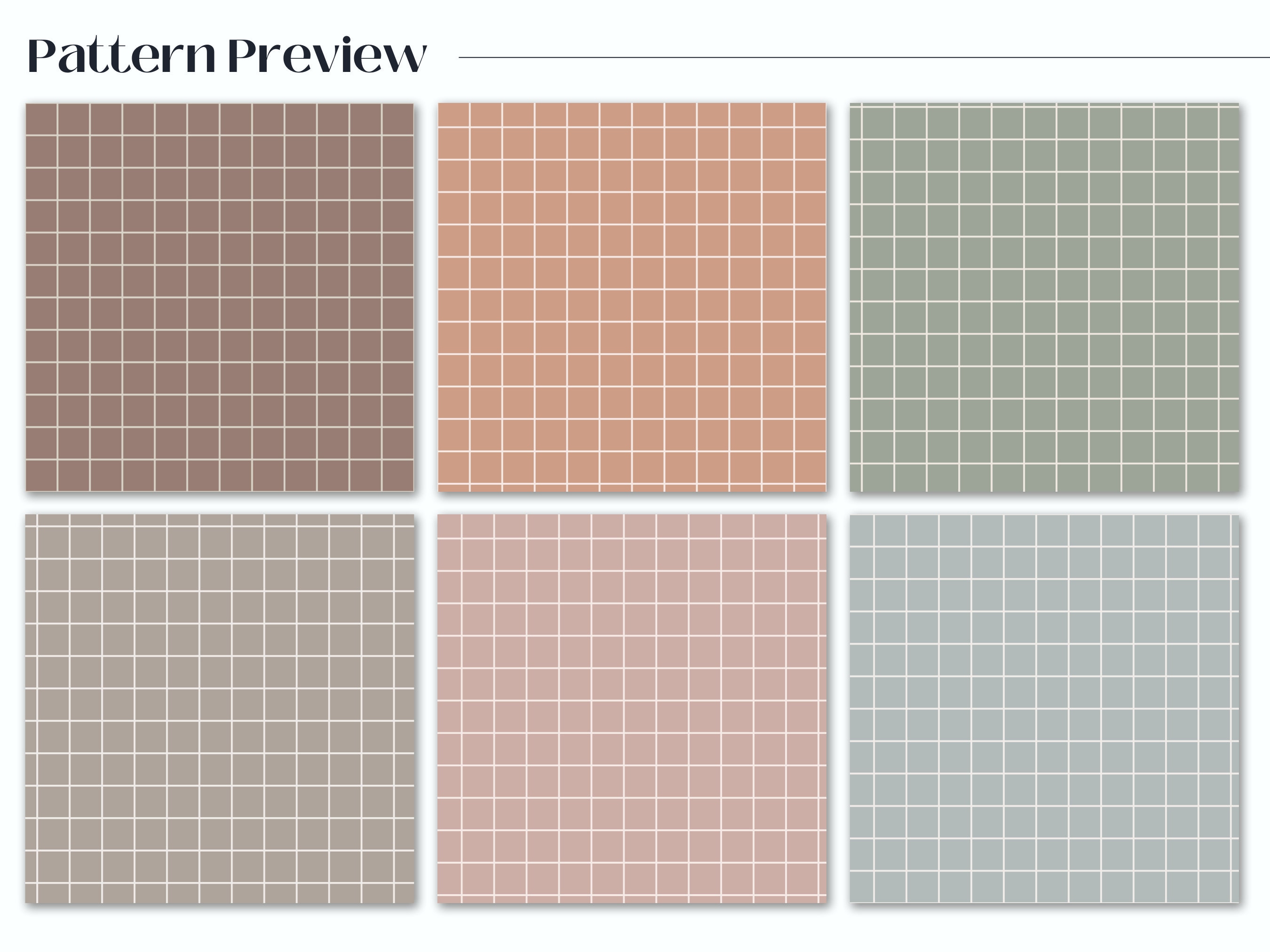 Neutral Grid Digital Repeat Seamless Patterns, Set of 12, Free ...